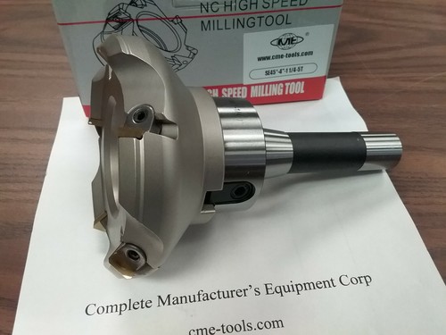 4" 45° degree indexable face shell mill w. R8 Arbor, face milling ...