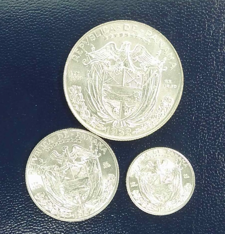 BU 1962 Panama 1/10, 1/4 & 1/2 Balboa Medio Balboa Silver Coins | eBay