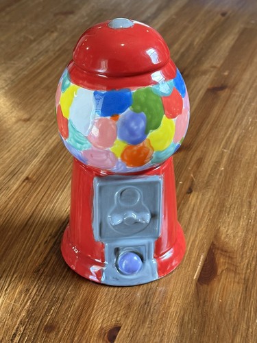 Hand Painted Ceramic Gumball Machine Coin Piggy Bank | eBay