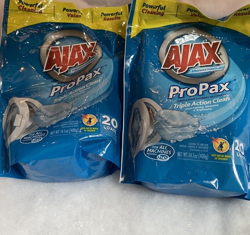 (2) Ajax ProPax Triple Action Clean Laundry Detergent 20 Loads Each 14. ...