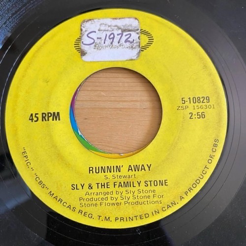 Sly & The Family Stone - Runnin' Away/Brave & Strong 5-10829 45rpm VG ...