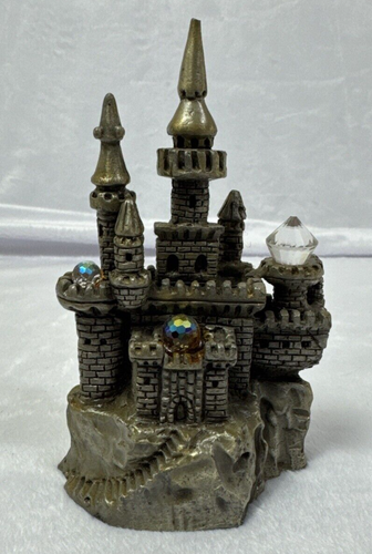 Metal Pewter Castle Figurine with Crystal | eBay