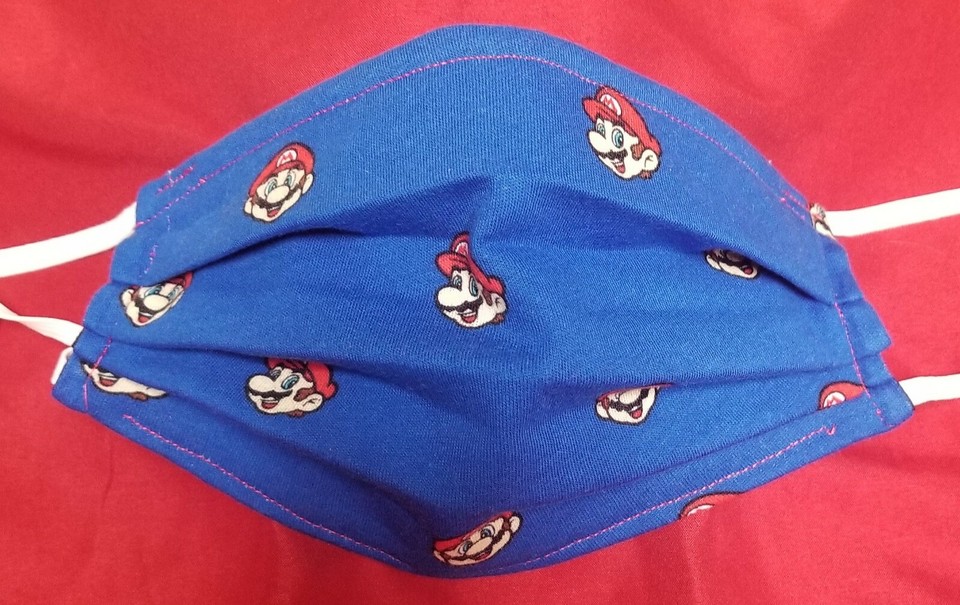 Super Mario Bros Inspired face Mask Adult, ADJUSTABLE, CAN ADD LAYERS ...
