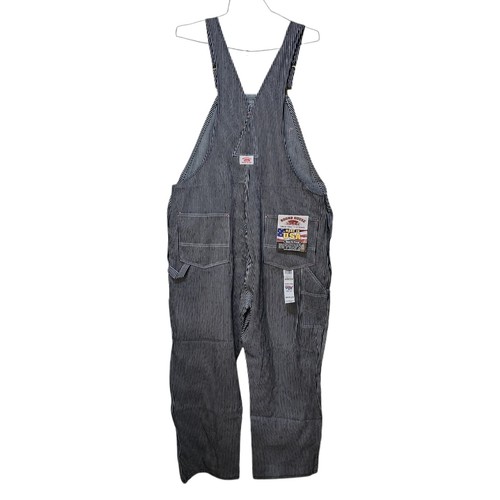 Vintage Round House Bib Overalls USA Hickory Stripe Engineer 44x29 Mens ...