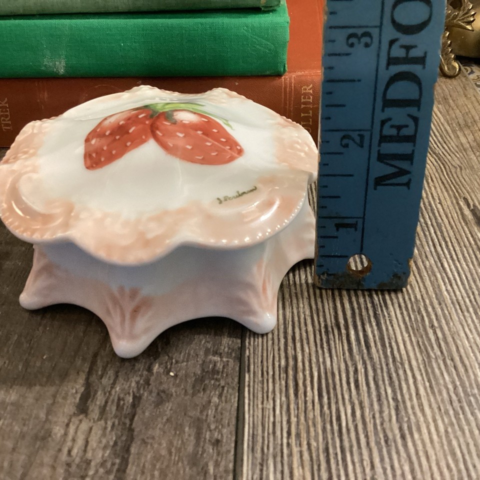 Strawberry Signed Trinket Box Unusual Rare J Perelman Hand Painted | eBay