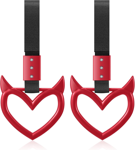 2 Pieces Heart Handle Ring Bumper Warning Car Accessory Heart Hand ...