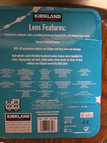 Kirkland Signature M51 Polarized Sunglasses Durable Anti-Reflective ...