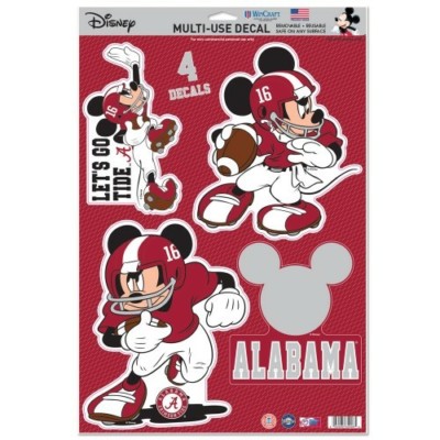 ALABAMA CRIMSON TIDE 4 PIECE MICKEY MOUSE DECALS 11"X17" WALL GRAPHICS ...