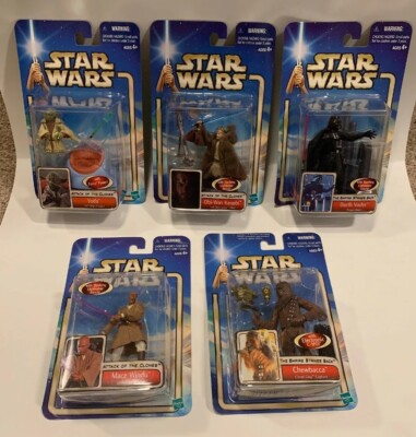 Hasbro Star Wars AOTC TESB 6 Action Figures Lot Darth Vader Yoda Chewy ...