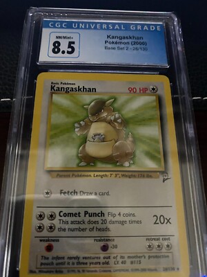 Pokémon TCG Kangaskhan Base Set 2 26/130 Regular Unlimited Rare CGC 8.5 ...