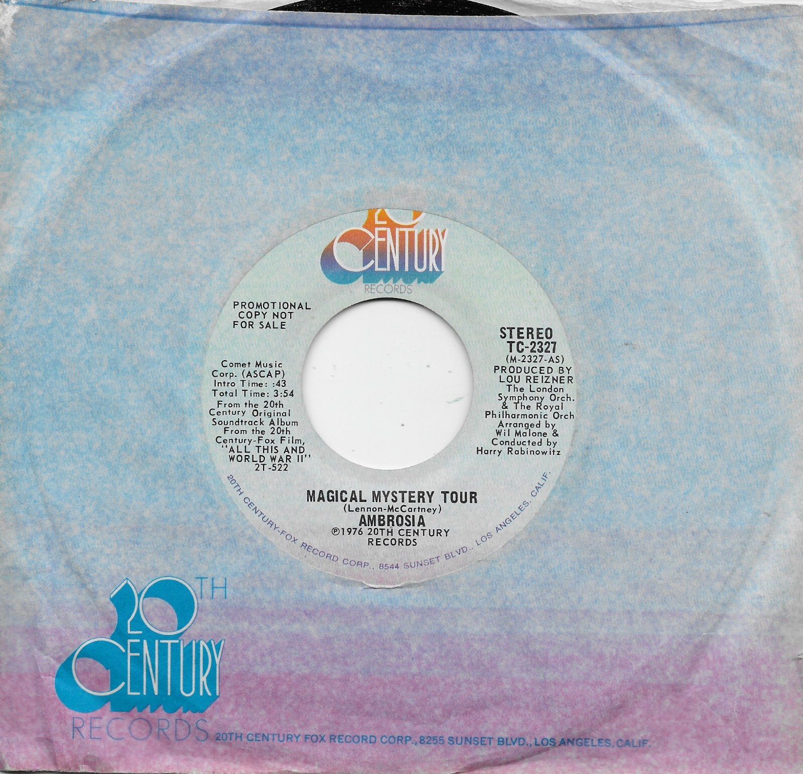 AMBROSIA Magical Mystery Tour rare promo soundtrack 45 from 1976 | eBay