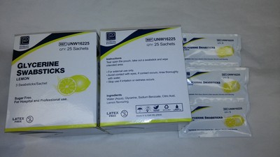 Lemon & Glycerine Mouth Swabs Oral Cleansing Swabsticks (150 Swabs) 2 ...
