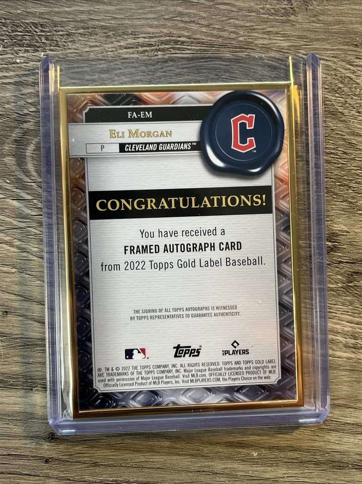 2022 Topps Gold Label Framed Autograph #FA-EM Eli Morgan Rookie Auto ...