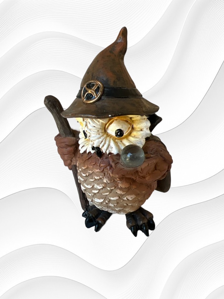 Owl Sage Wise Wizards Statue Ornament Figurine Home Garden Decor ...