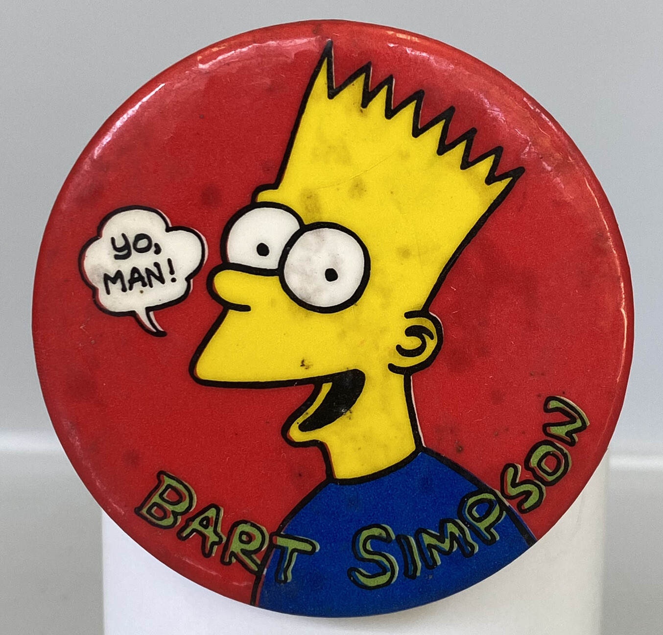 Vintage Original Bart Simpson Yo Man 2.25” Pinback Button Pin Red 1980s ...