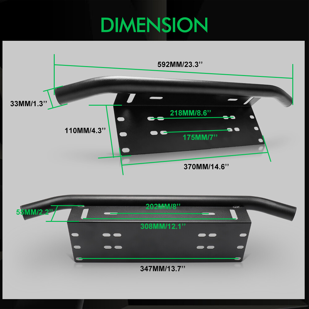 Car License Plate Plate Bull Bar Bumper Mount Bracket /20" LED Light ...