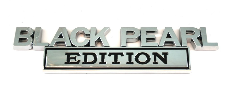 2pcs Black Pearl Edition Decals Sticker 3D Raised Letter Emblem Black ...