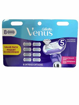 Gillette Venus Value Pack 5 Deluxe Blades Swirl & Deluxe Smooth 8ct NEW ...