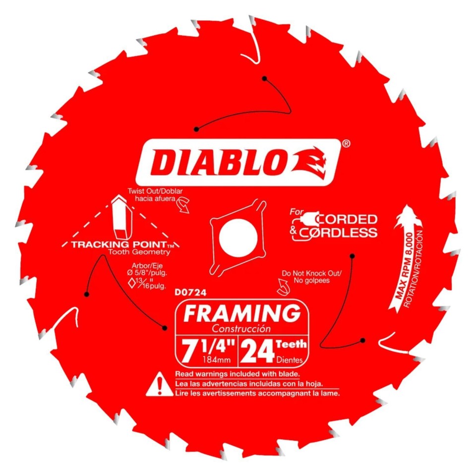 Diablo Framing Saw Blade with Perma-Shield - Tracking Point Tooth ...