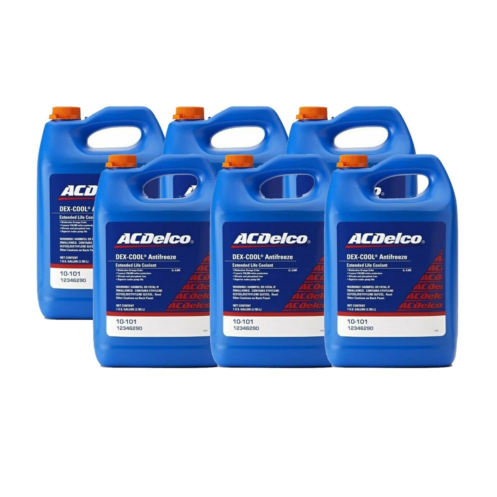 ACDelco Six Gallons DEX-Cool Coolant Antifreeze (6 x 1 Gal) 12346290 ...
