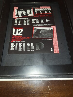 U2 Bourgeois Tagg Rare Original Radio Promo Ad Framed! | eBay