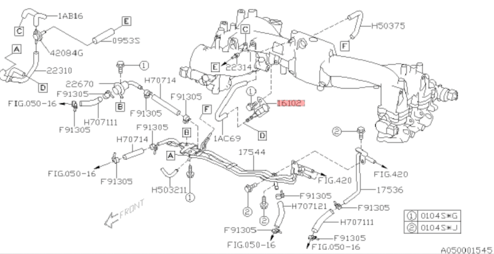 Subaru 2002-2005 Impreza WRX 16102AA300 Vapor Canister Purge Solenoid ...