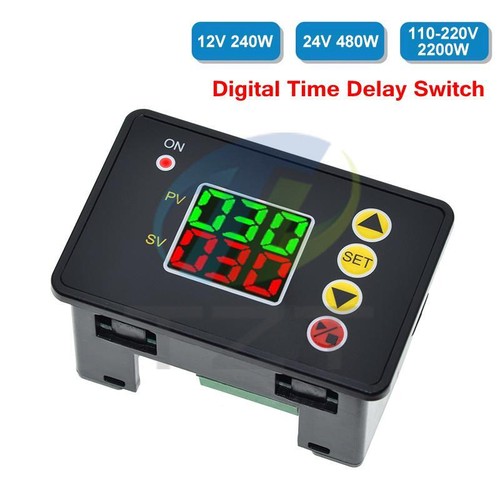 Digital Time Delay Switch Relay Module 12V 24V Open Timer Control Power ...