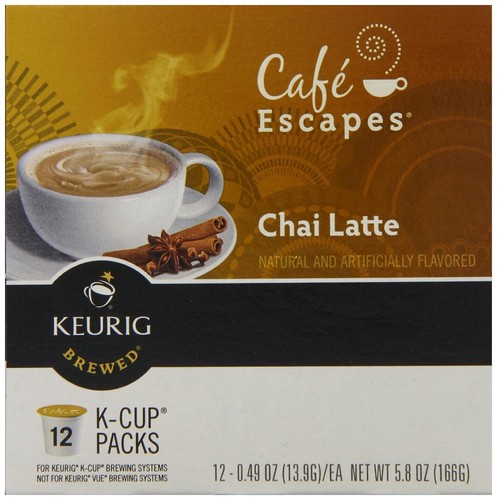 Caf Escapes Chai Latte K Cup Pods 12 Count Rich Spiced Tea Indulgence ...