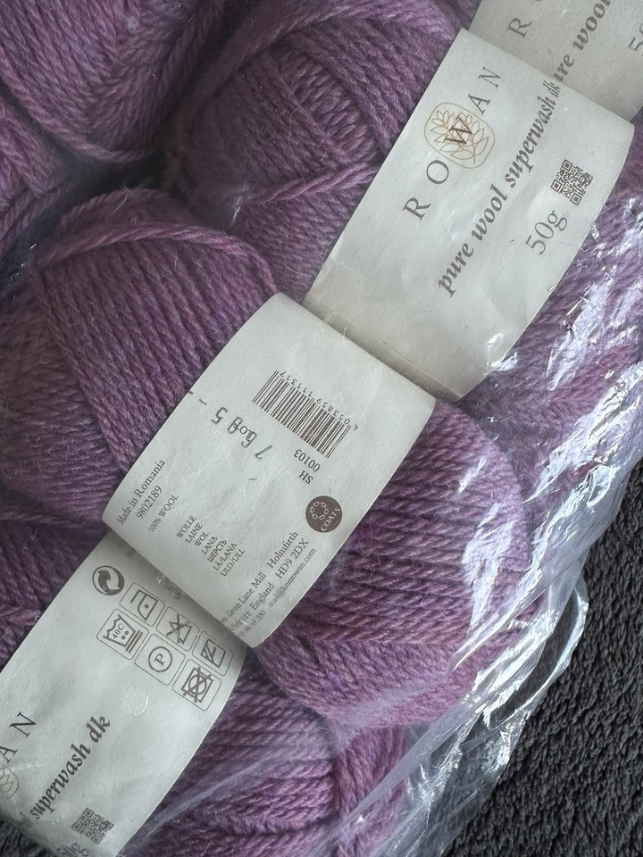 New Rowan Pure Wool Superwash DK 10 x 50g Balls - purple Shade 00103 ...