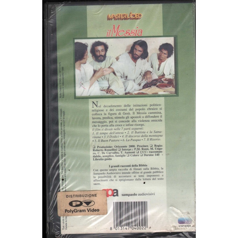 The Messiah VHS Roberto Rossellini Univideo - 4704002 Sealed | eBay