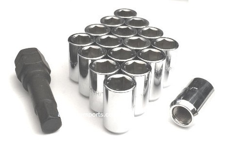 (32) 12x1.25 TUNER LUG NUTS ACORN OPEN END 6 POINT KEY WHEEL LOCKS ...
