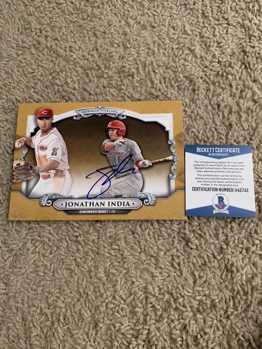 Jonathan India Auto Signed 2018 Bowman Sterling Gold 5x7 4/10 ...