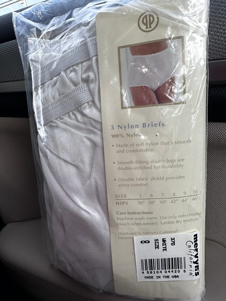 3 VINTAGE MERVYN'S PARTNERS INTIMATES 100% SHINY NYLON BRIEFS PANTIES ...