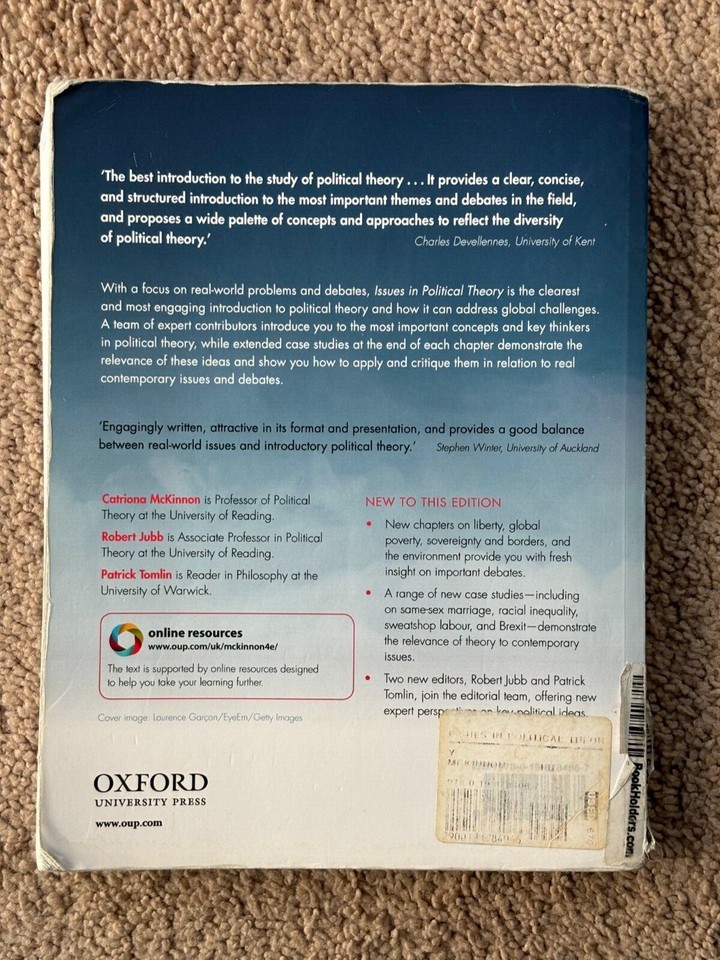 Issues in Political Theory by Robert Jubb, Catriona McKinnon and ...