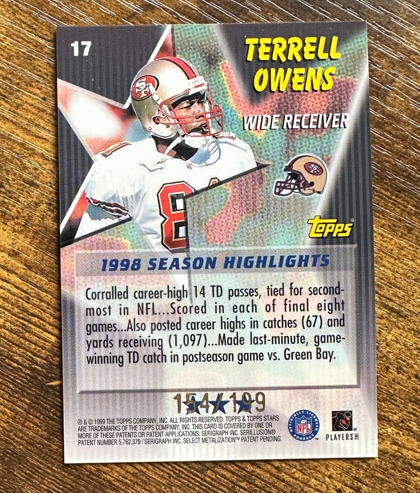 1999 Topps Stars Three Star Parallel #17 Terrell Owens /199 #X8023 | eBay