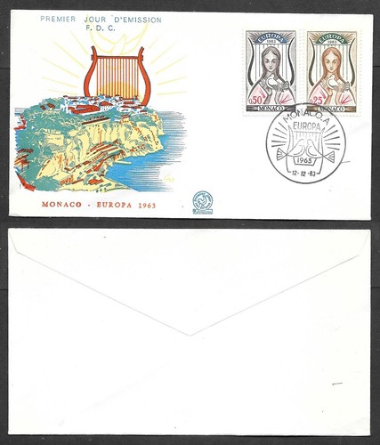 1963 Monaco First Day Cover - Europa - Harp | eBay
