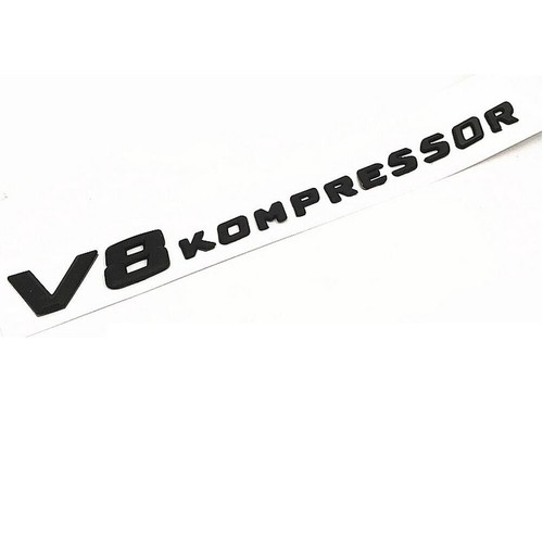 2X Matte Black Letters V8 KOMPRESSOR Emblems for Mercedes E55 C55 S55 ...
