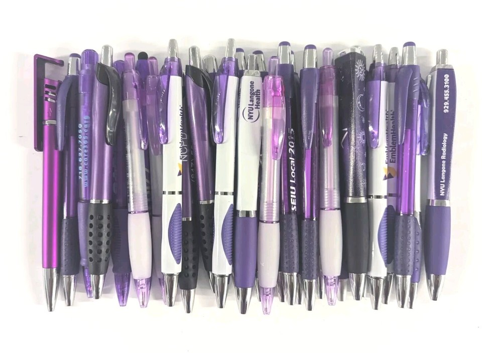 30ct Mixed Lot Misprint Retractable Click Pens: PURPLE/ VIOLET ...