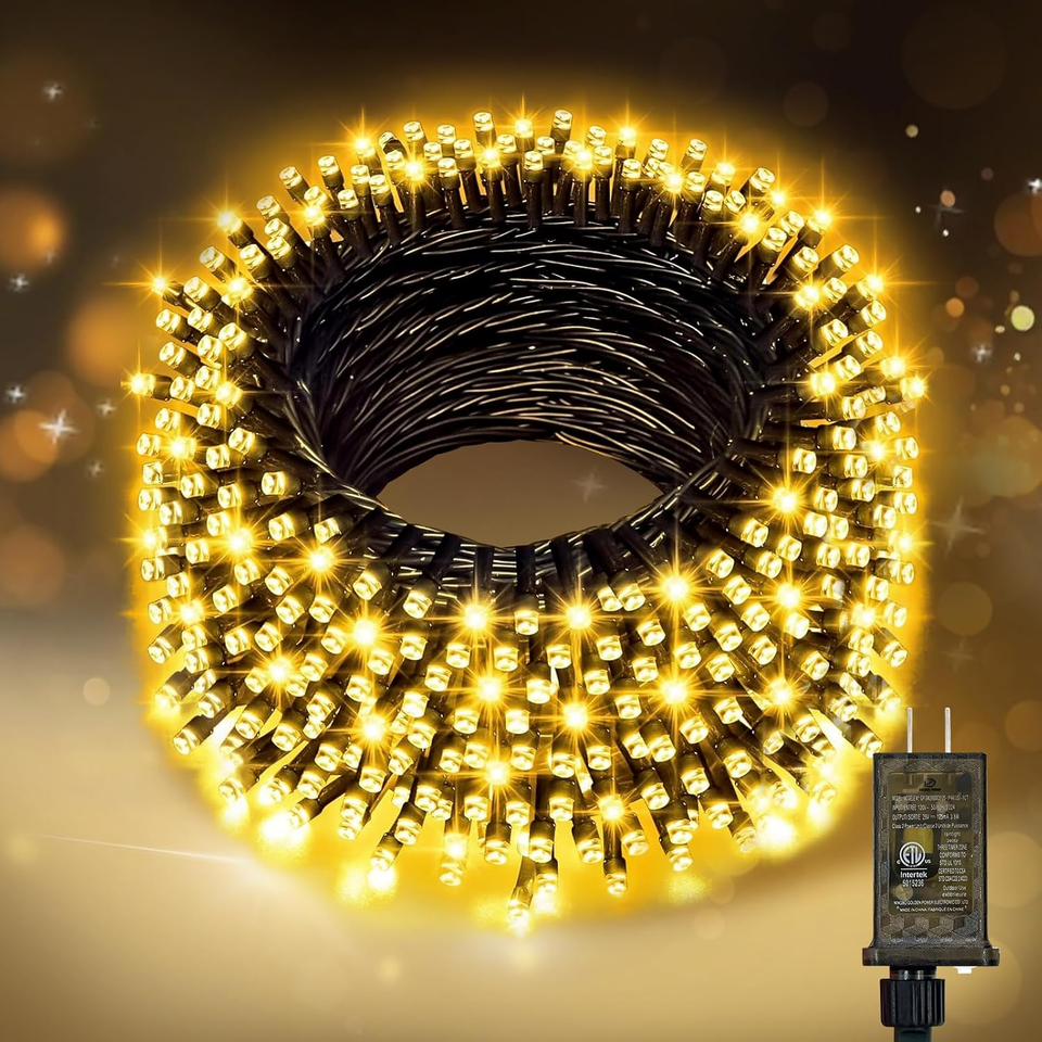 200 LED Outdoor Waterproof Fairy Lights – Warm White String Lights (66 ...