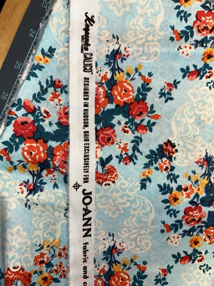 3.5 Yards Keepsake Calico Blue Floral Cotton Quilting Fabric Joann | eBay