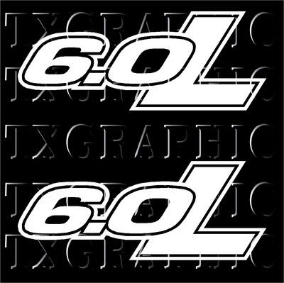 6.0 L LITER CC Engine Size Decal Sticker Ford PowerStroke V8 Turbo ...