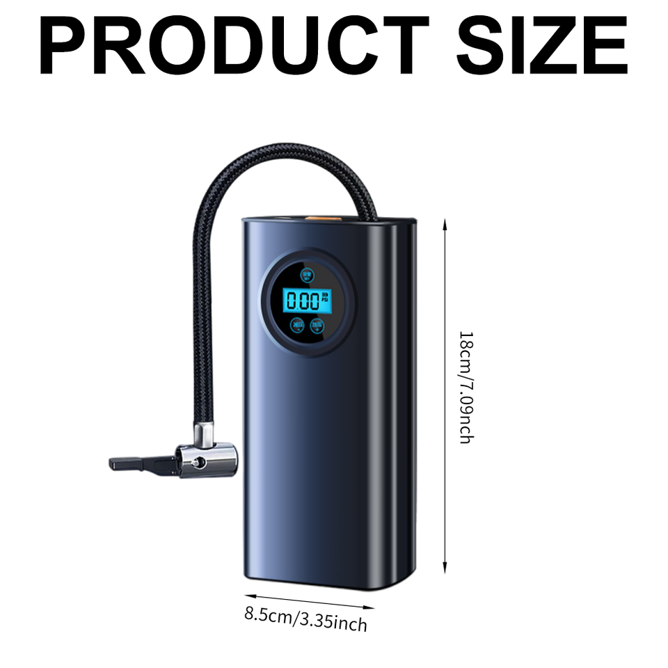 150 PSI Cordless Air Compressor Tire Inflator Fits Car Moto Bike Tires ...