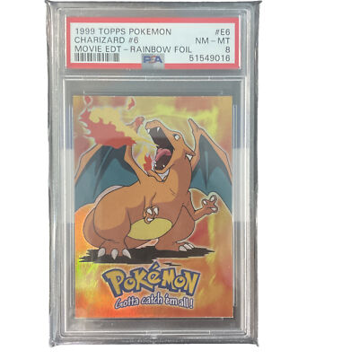 1999 Topps Pokemon Rainbow Foil Charizard PSA 8 nm/mint Movie Edt Foil ...