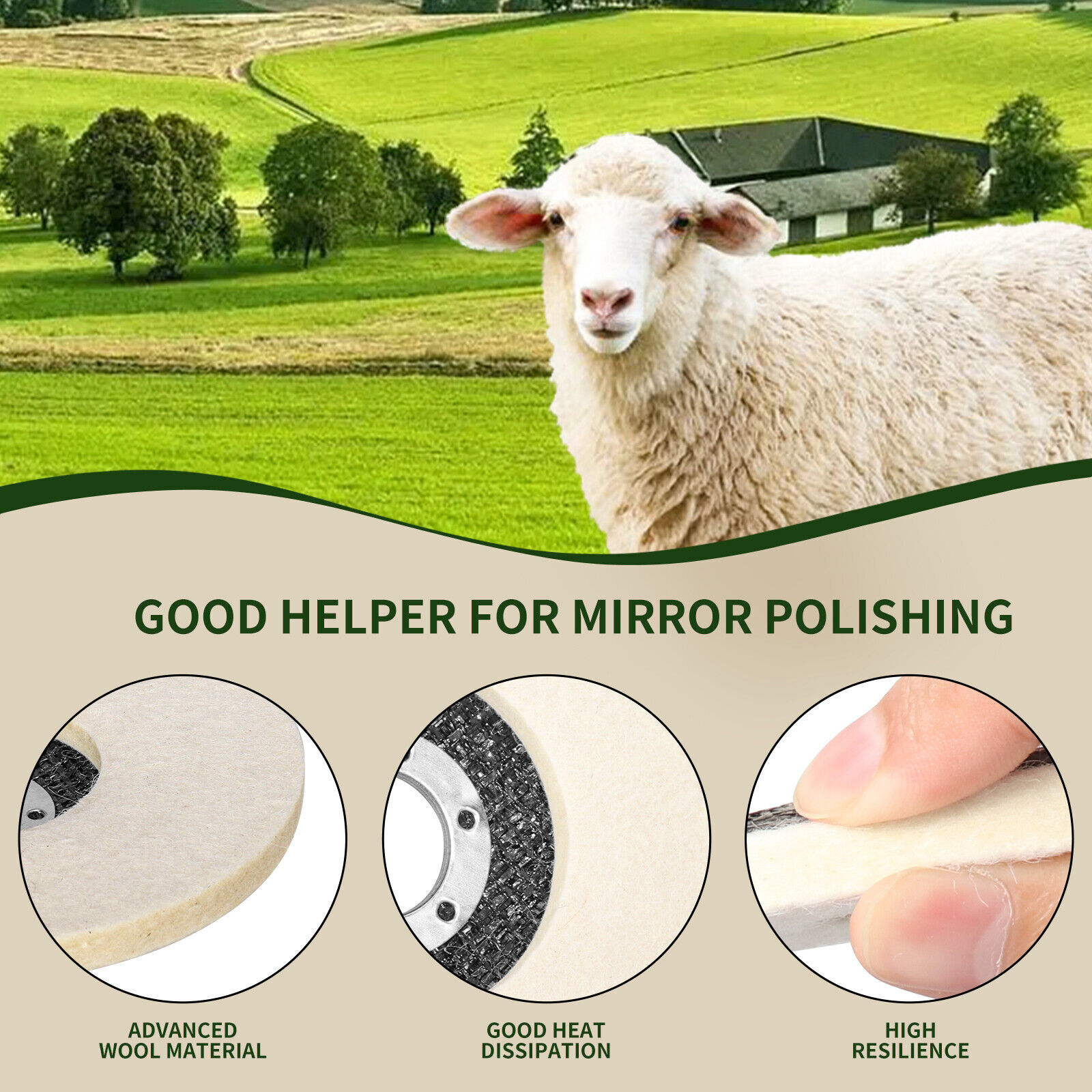 For Angle Grinder Wool Polishing Wheel Grinding Sanding Buffing Disc ...