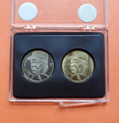 (2) Frank Thomas, 1997 Pinnacle Mint Baseball, Silver Nickel & Brass ...
