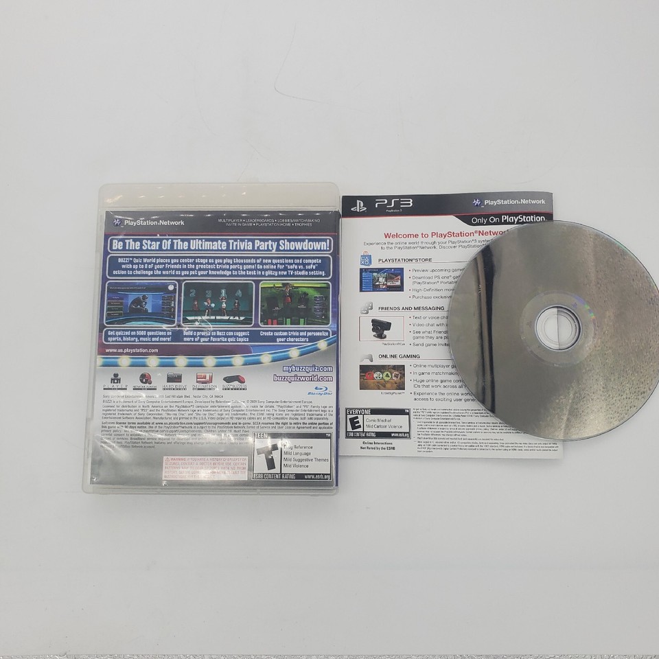 Buzz! Quiz World Sony PlayStation 3 Complete (Game Only, No Buzzers ...