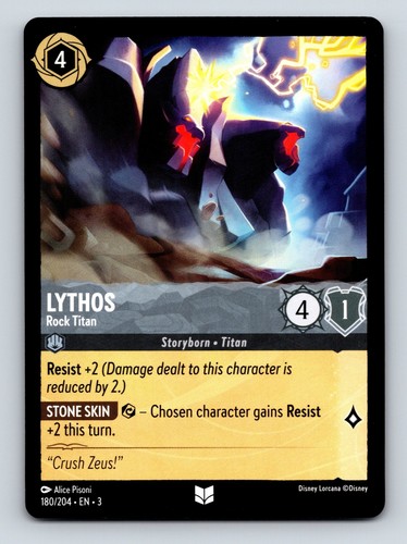 Rare Disney Lorcana Card Lythos Rock Titan Stone Skin Ability Resist ...