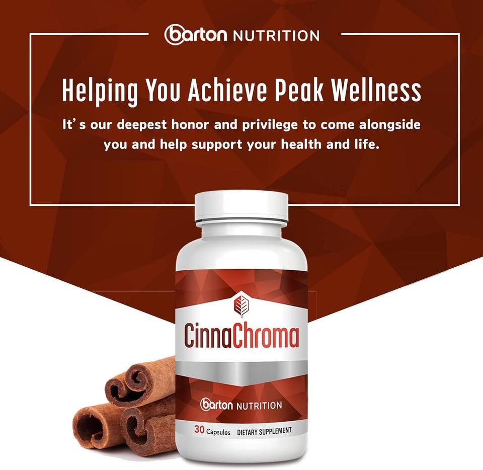 3Pack Barton Nutrition CinnaChroma Advanced Blood Sugar Support 30 Caps ...