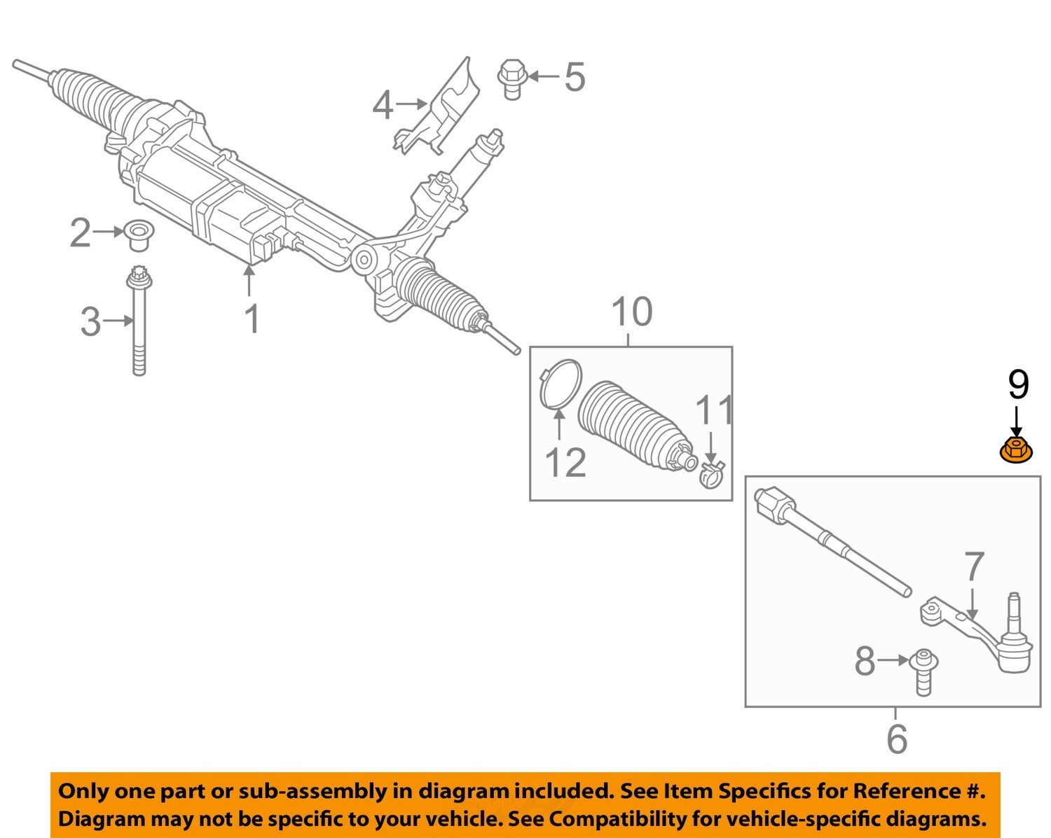 BMW OEM 14-19 X5 Steering Gear Linkage-Outer Tie Rod Nut Left ...
