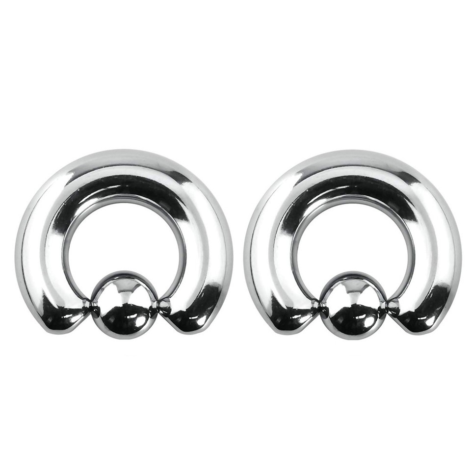 Pair of Captive Ring Made of Surgical Steel Multiple Gauges ans Sizes ...